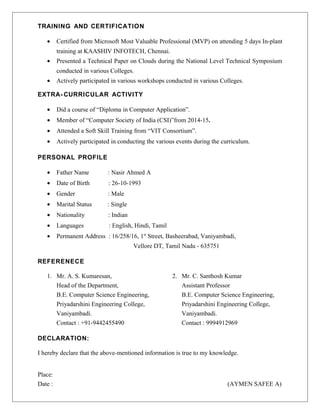 RESUME | DOC | Computing | Technology & Computing