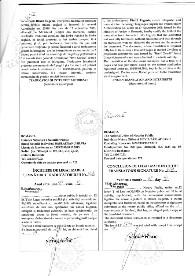 Certificate of Profesional Competences | PDF