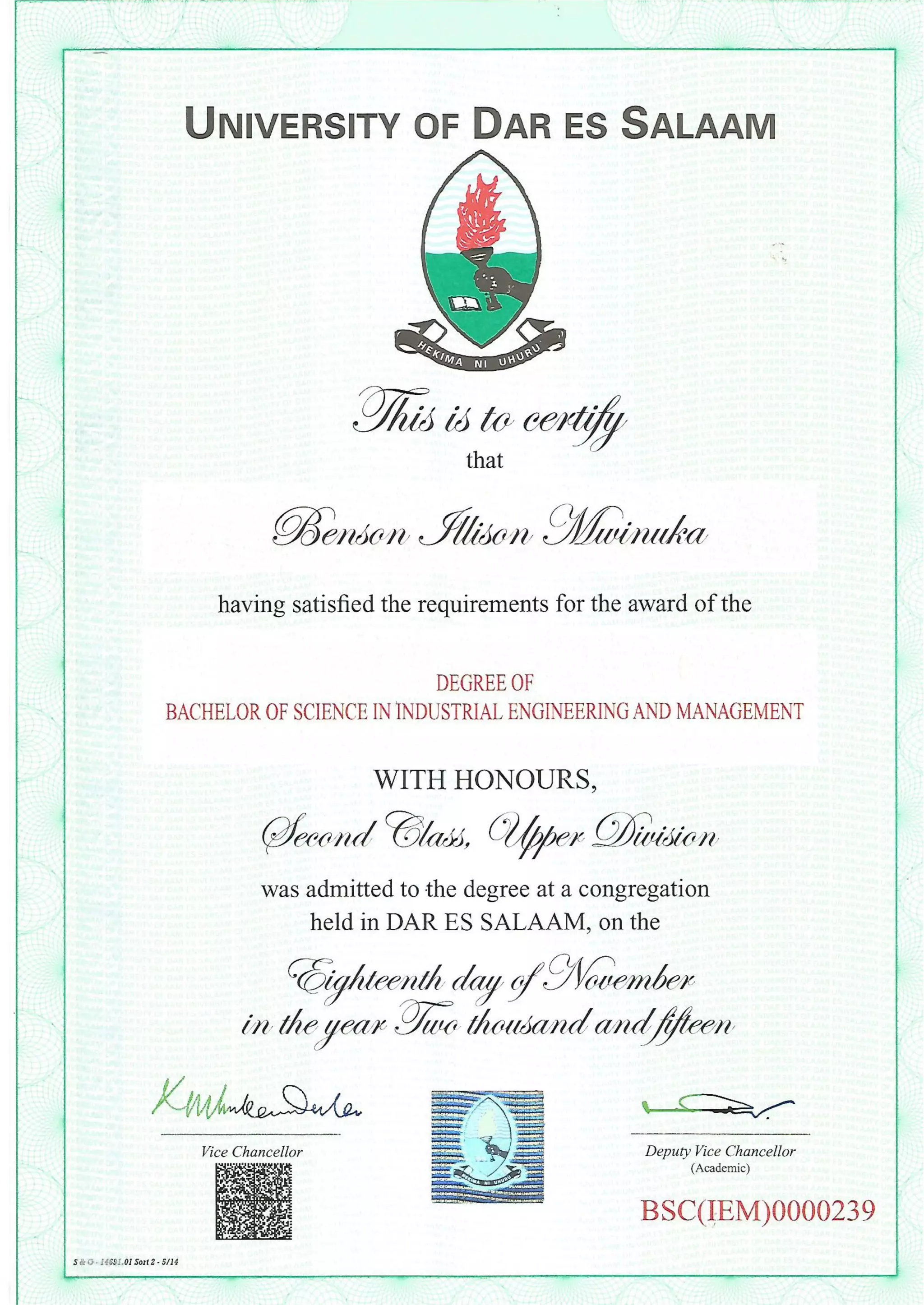 Degree certificate | PDF