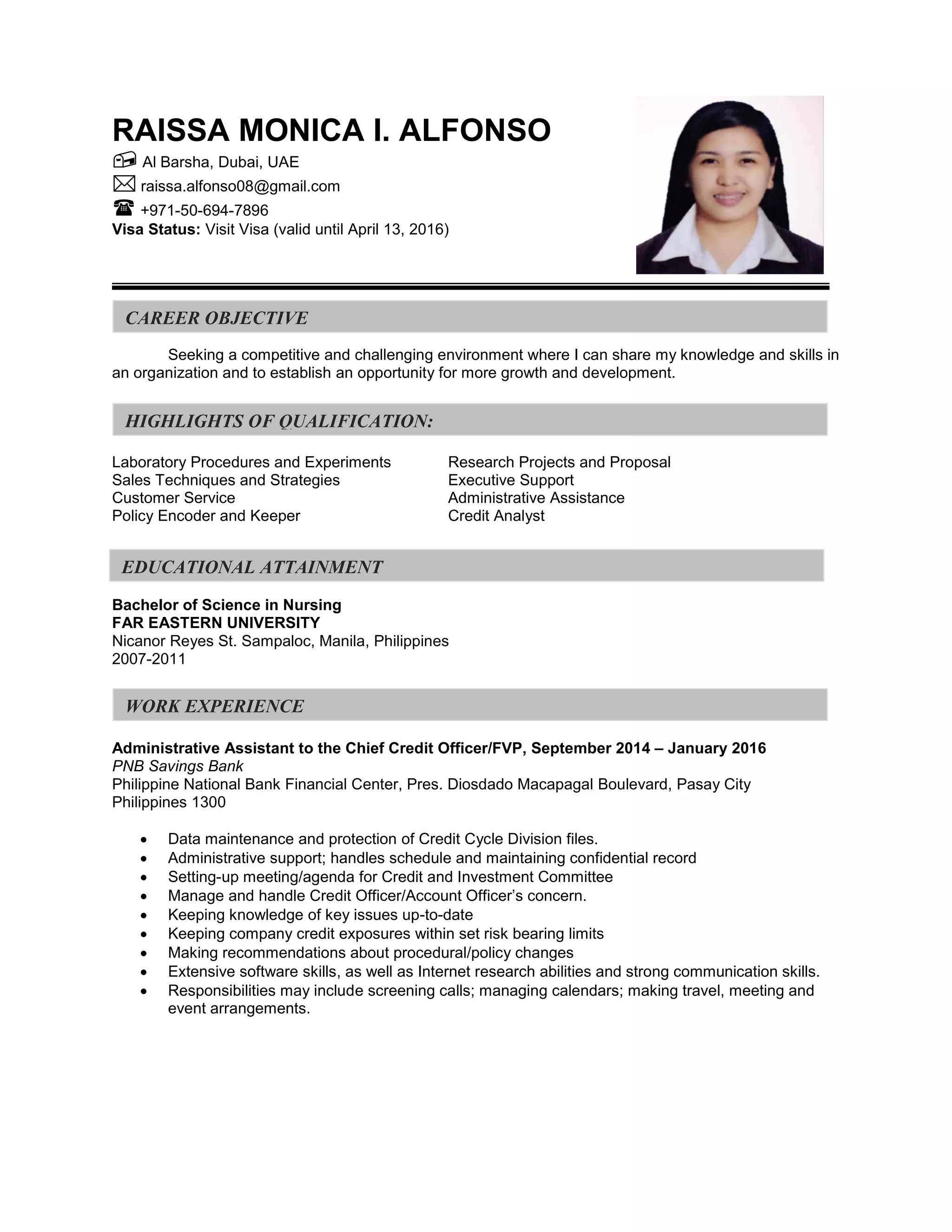 Raissa Alfonso CV | PDF