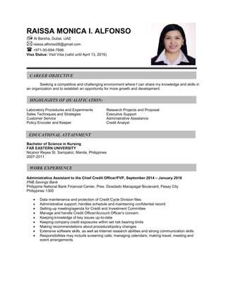 Raissa Alfonso CV | PDF