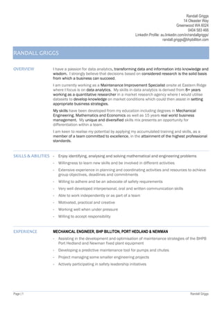 Resume_Randall Griggs_20160825 | PDF