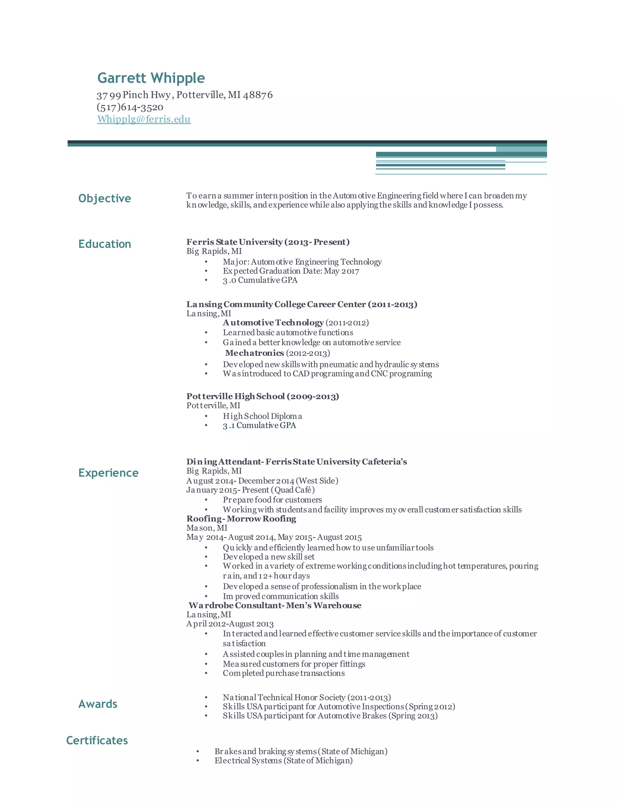 Garrett Whipple Resume | DOCX