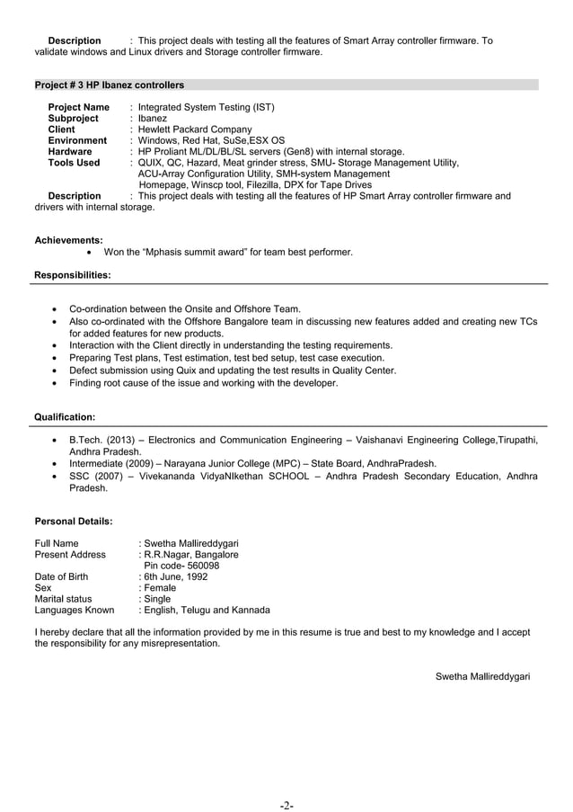 Swetha-Resume | PDF