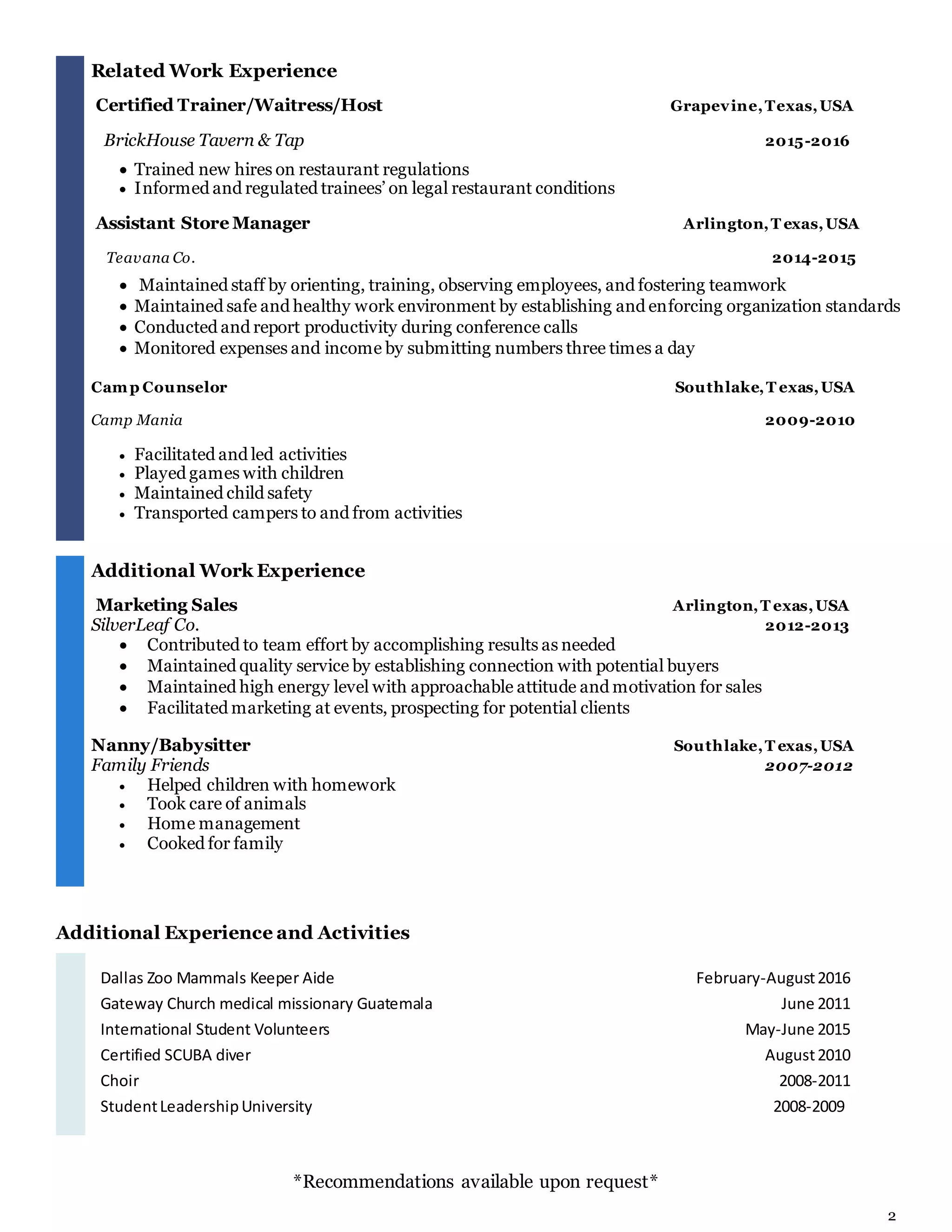 TEFL resume | DOCX | Education