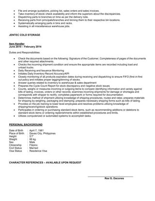 REX DACONES Resume | PDF