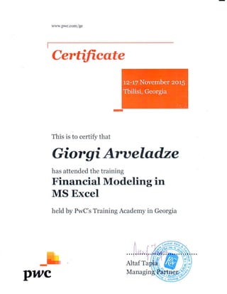 PWC Certificate | PDF