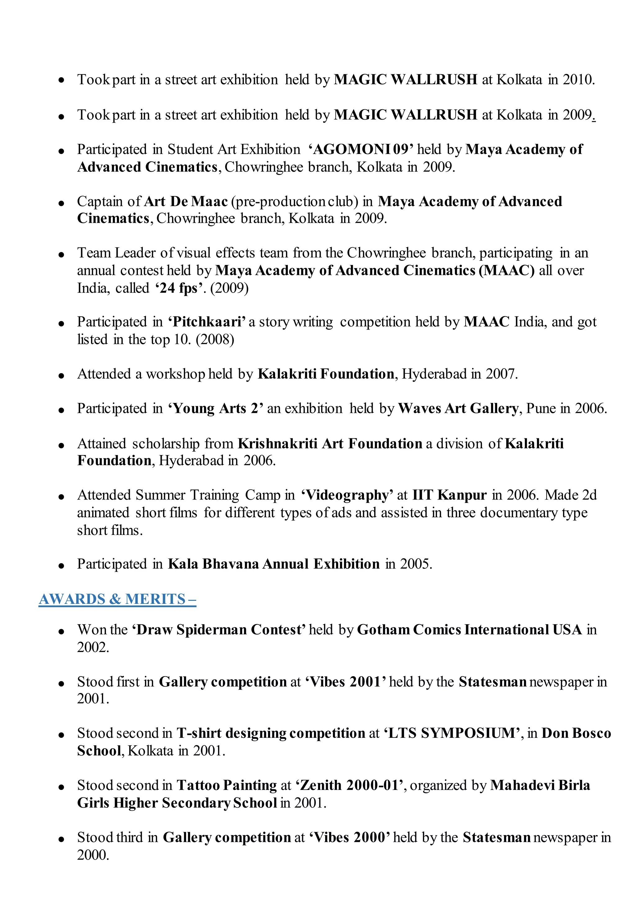 Arjun Cv uptodate | DOCX | Arts and Crafts | Hobbies & Interests