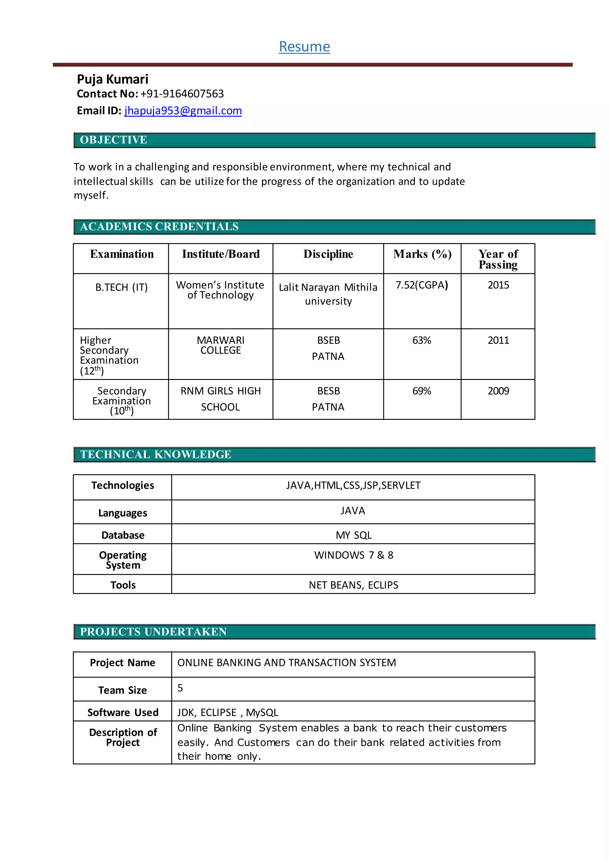 resume_fresher | DOCX