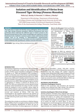 Isolation and Identification of Vibrios from Diseased Tiger Shrimp ...