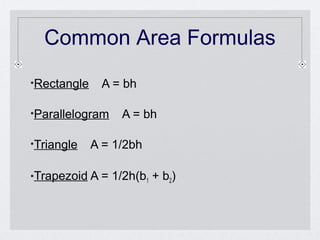 Formulas in Geometry | PPT