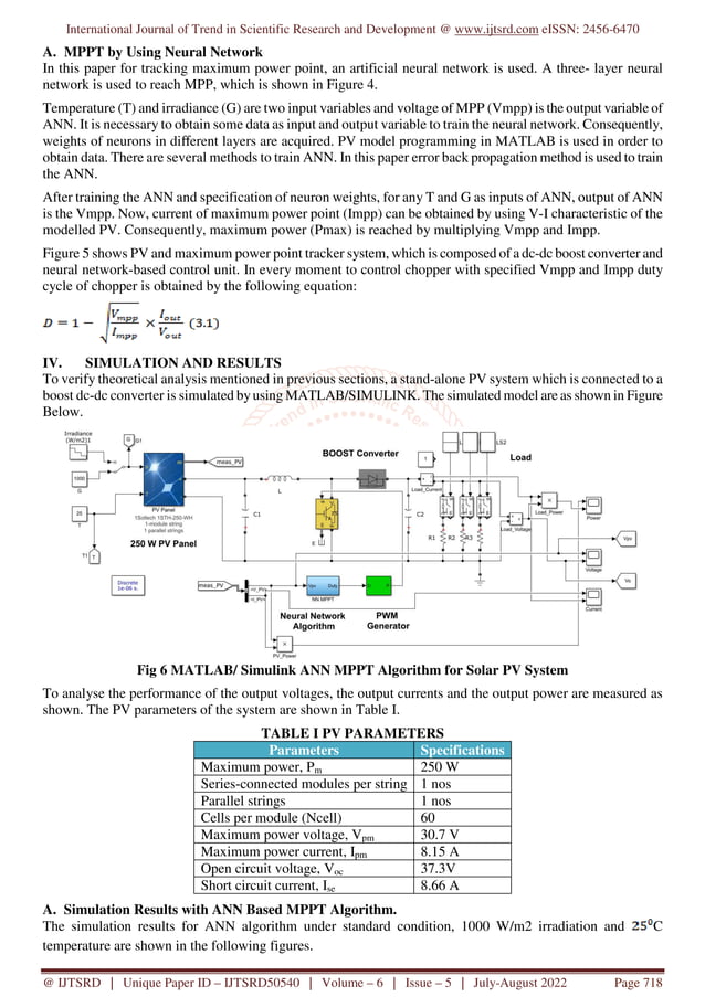 Performance Enhancement Of Mppt Based Solar Pv System Using Neural