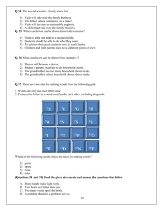 Problem Solving Assessment Sample Question Paper for class IX | PDF