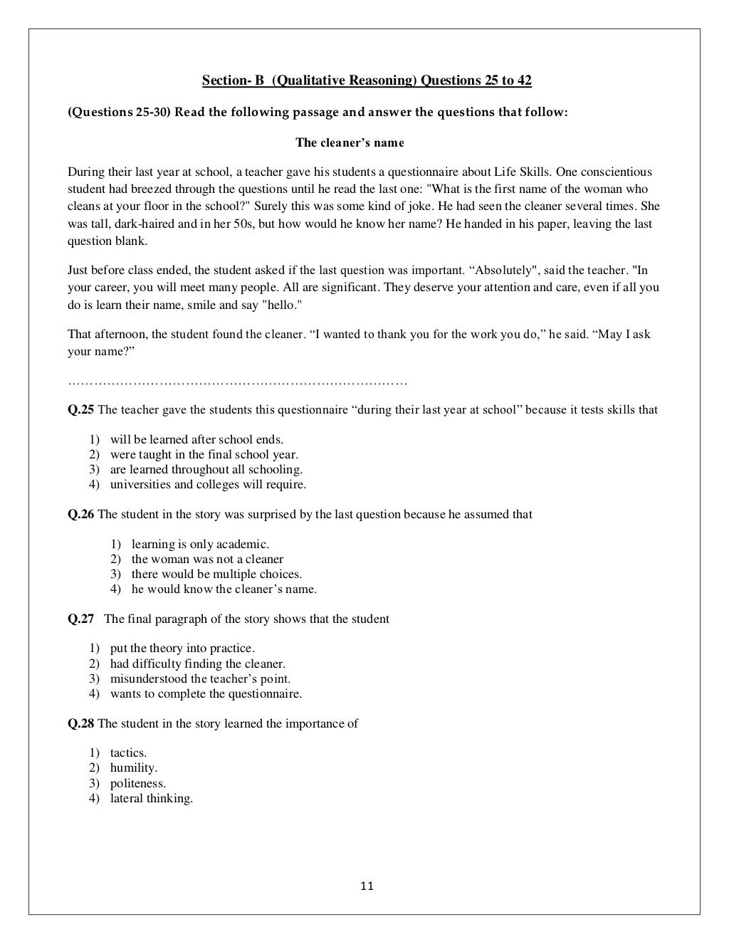 Problem Solving Assessment Sample Question Paper for class IX