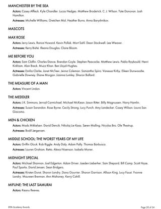 奧斯卡金像獎最佳影片初選名單 | PDF