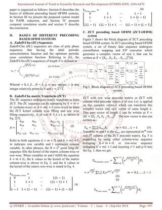 ZCT Precoding Based SLM Technique for PAPR Reduction | PDF