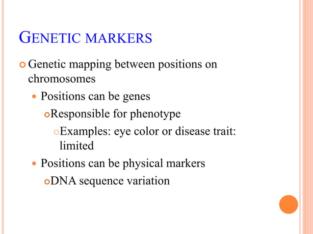 Molecular mapping | PPTX | Genetics | Science