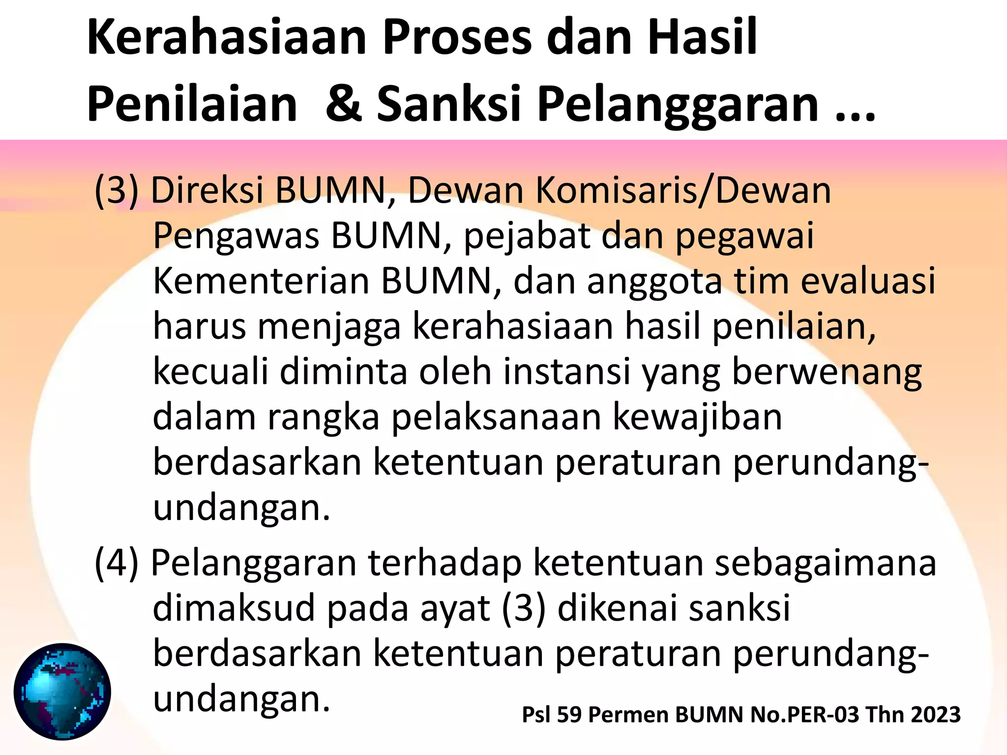 Formulasi Penilaian Bakal Calon Anggota Direksi & Dekom Anak Perusahaan _"Pelatihan ORGAN & SDM ...