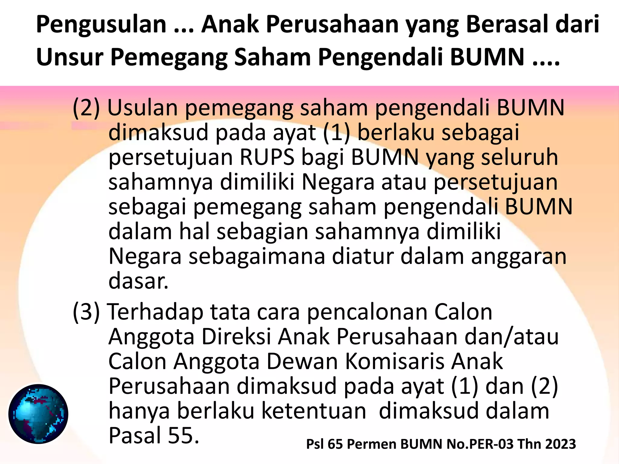 Formulasi Penilaian Bakal Calon Anggota Direksi & Dekom Anak Perusahaan _"Pelatihan ORGAN & SDM ...