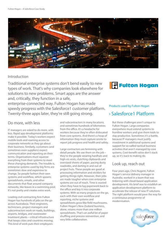 Fulton Hogan Customer Story PDF | PDF