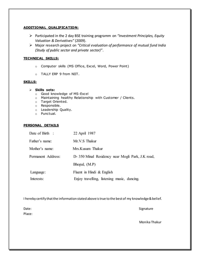 Monika Resume | PDF