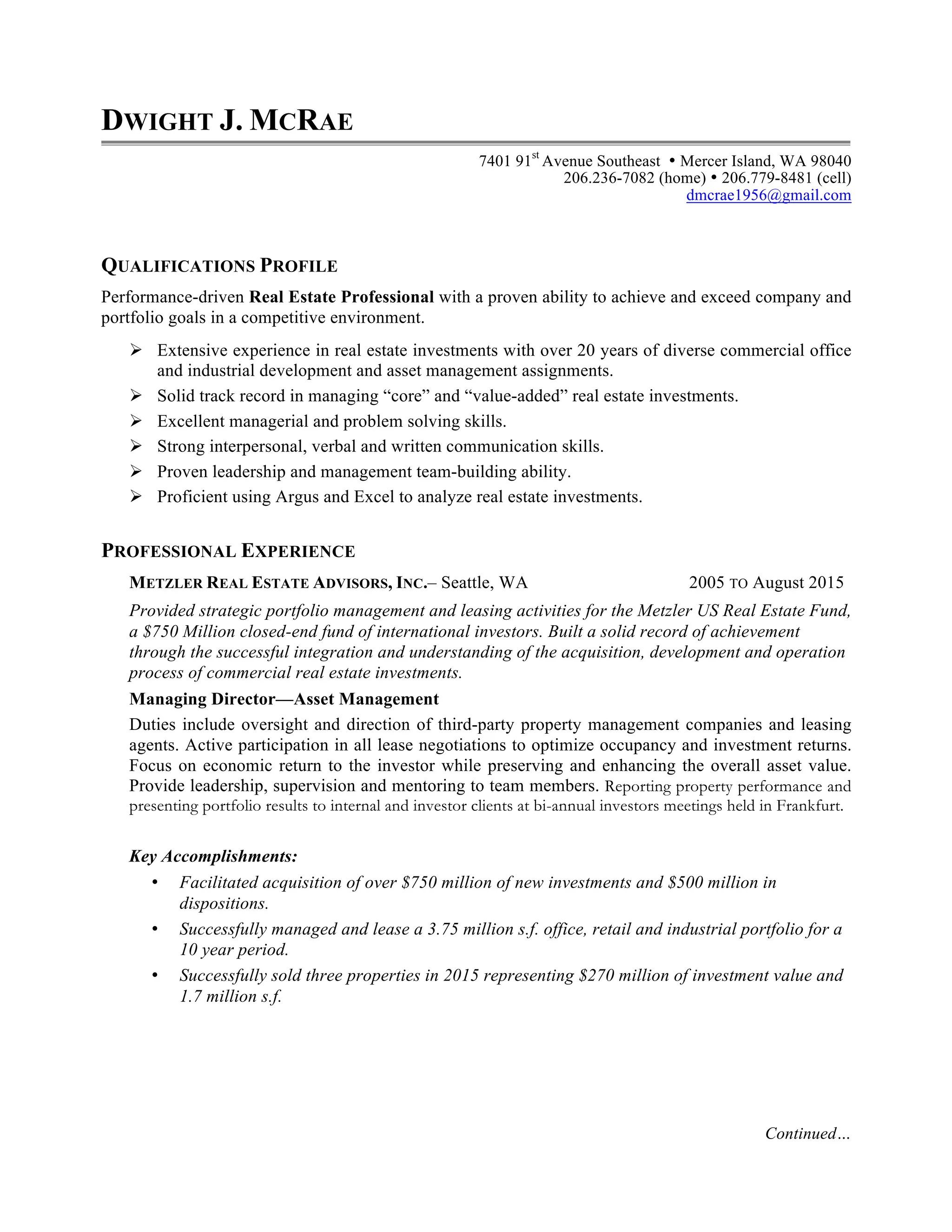 Dwight J. McRae Resume | PDF