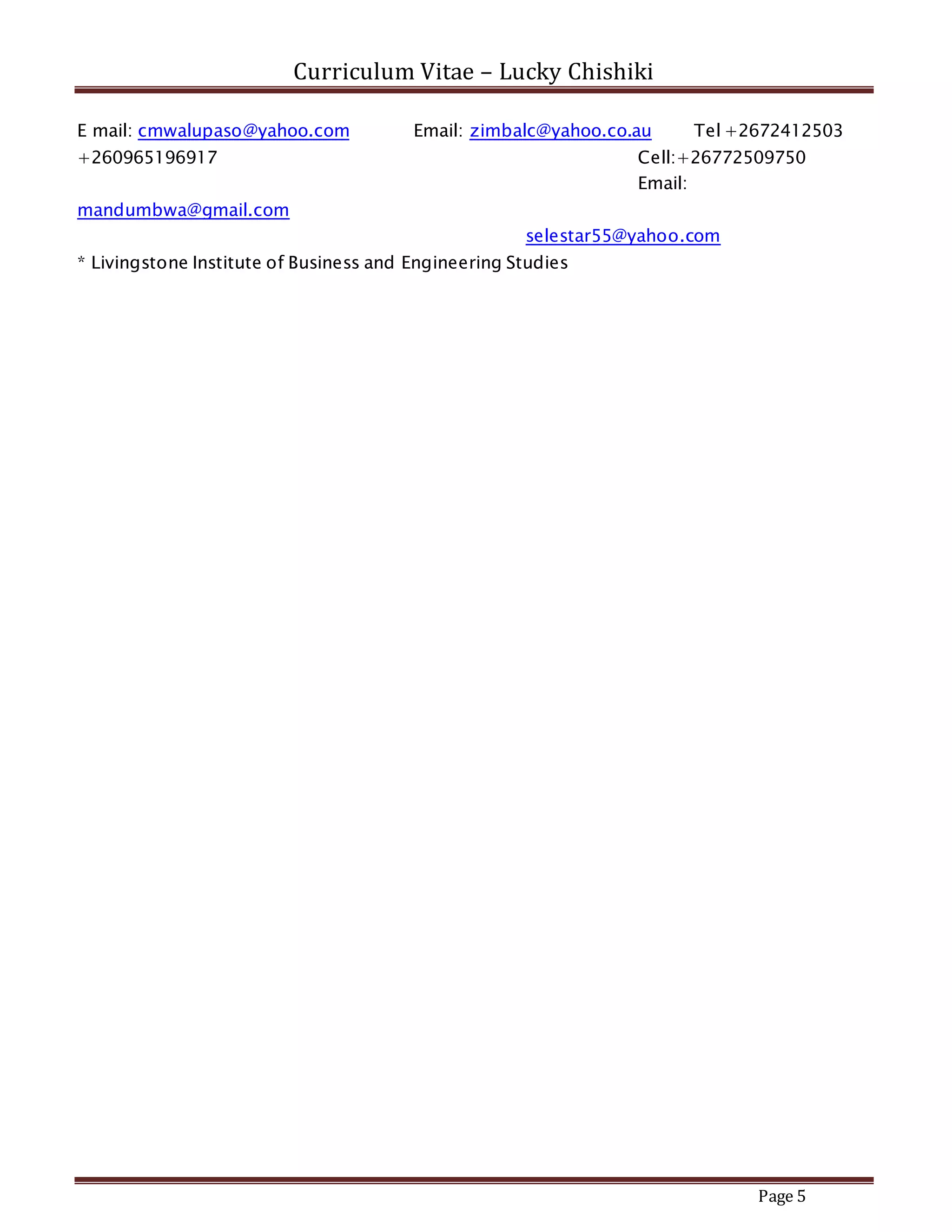 Curriculum Vitae Short version | DOCX