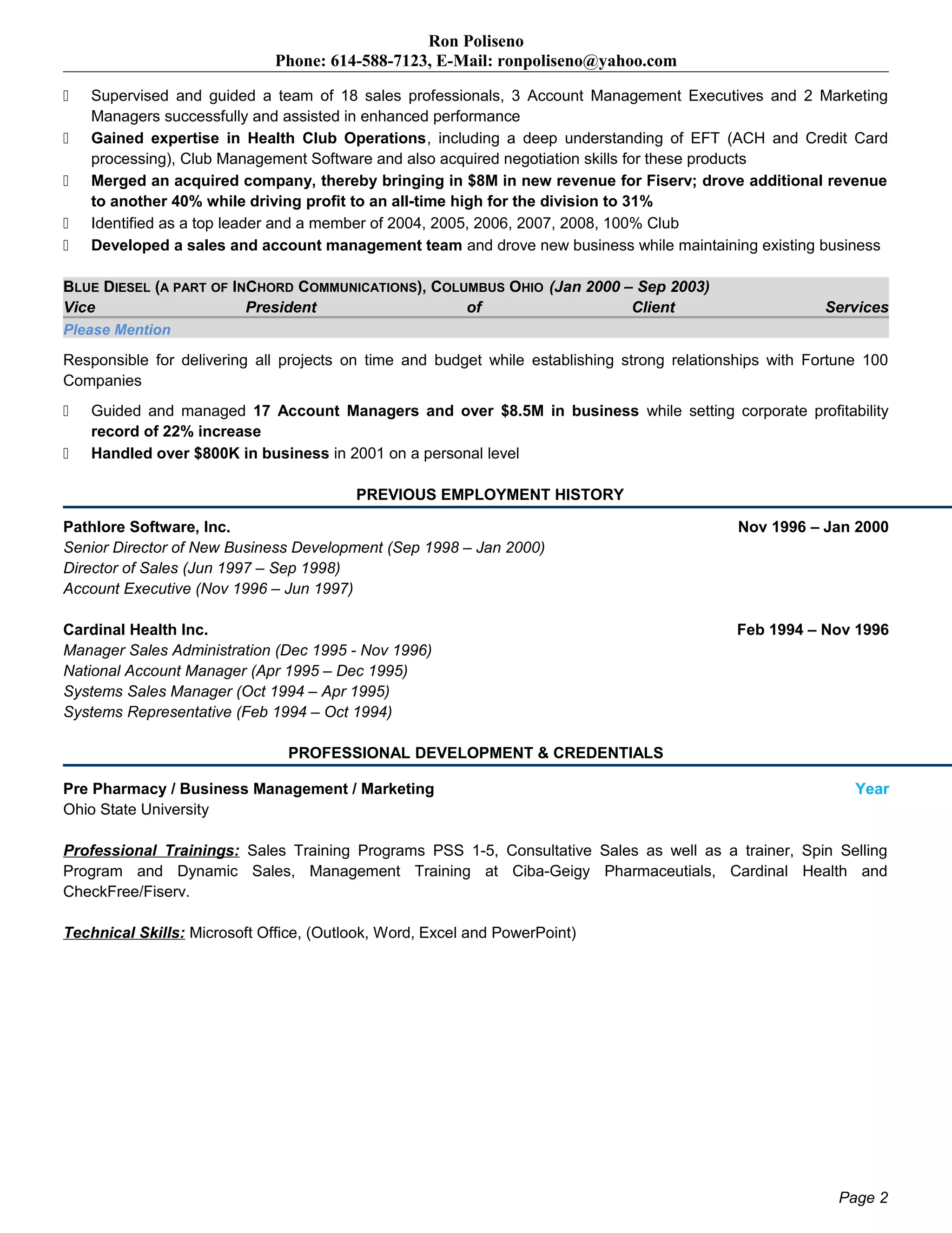 Ron Poliseno Resume | DOC