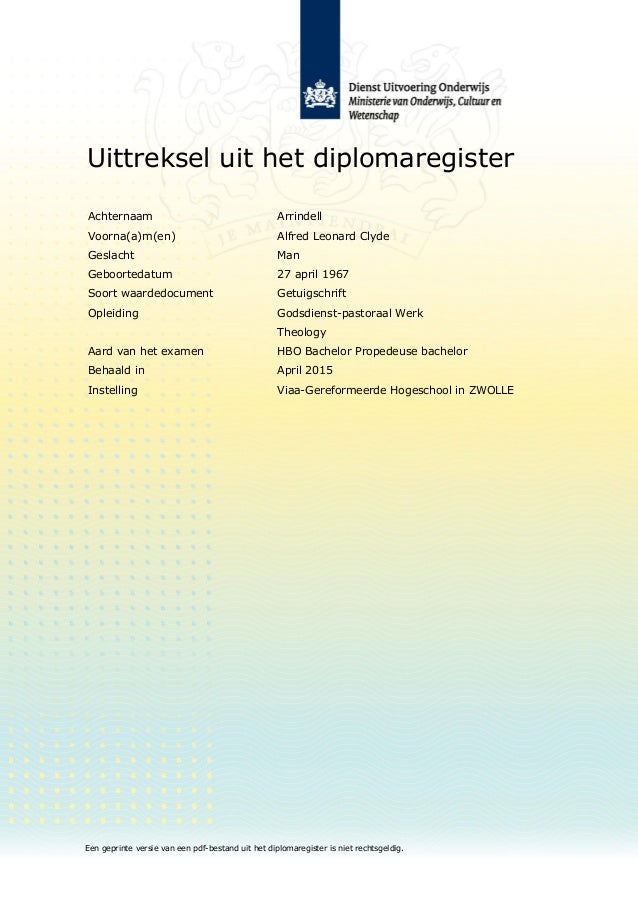 HBO Bachelor Godsdienst-pastoraal Werk Propedeuse bachelor - 2015