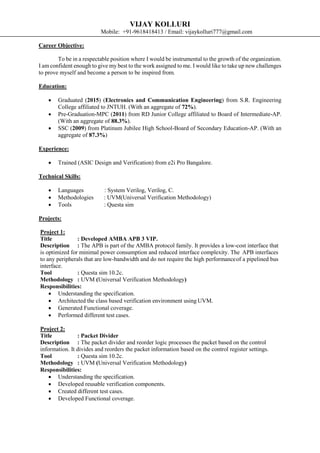 vijay resume - core1 | PDF