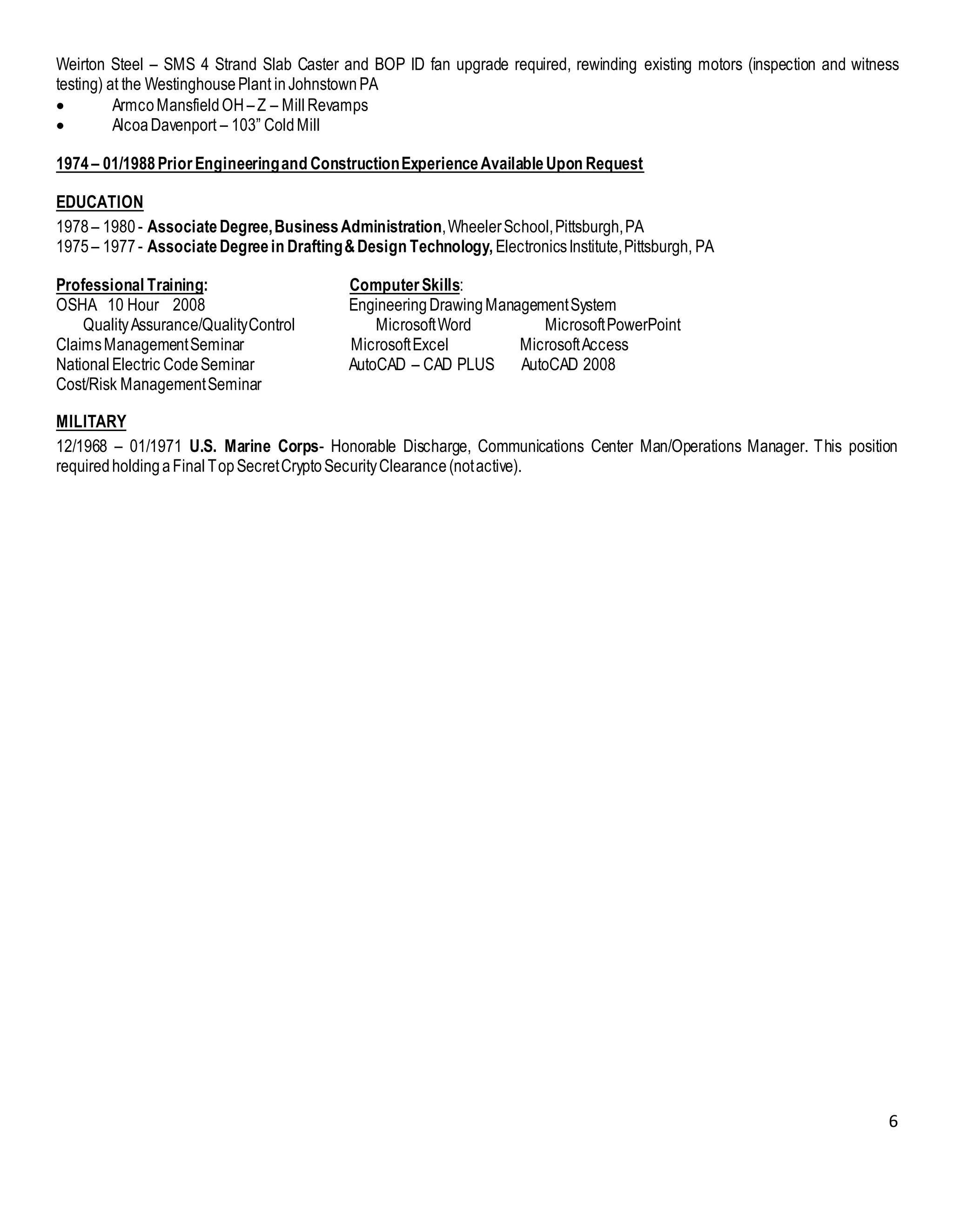 RESUME WilliamCrowley Sept 2016-1 | PDF