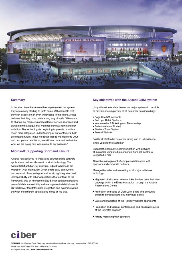 Arsenal CRM Case Study | PDF