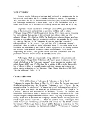 Volkswagen's Dieselgate Case Study | DOCX