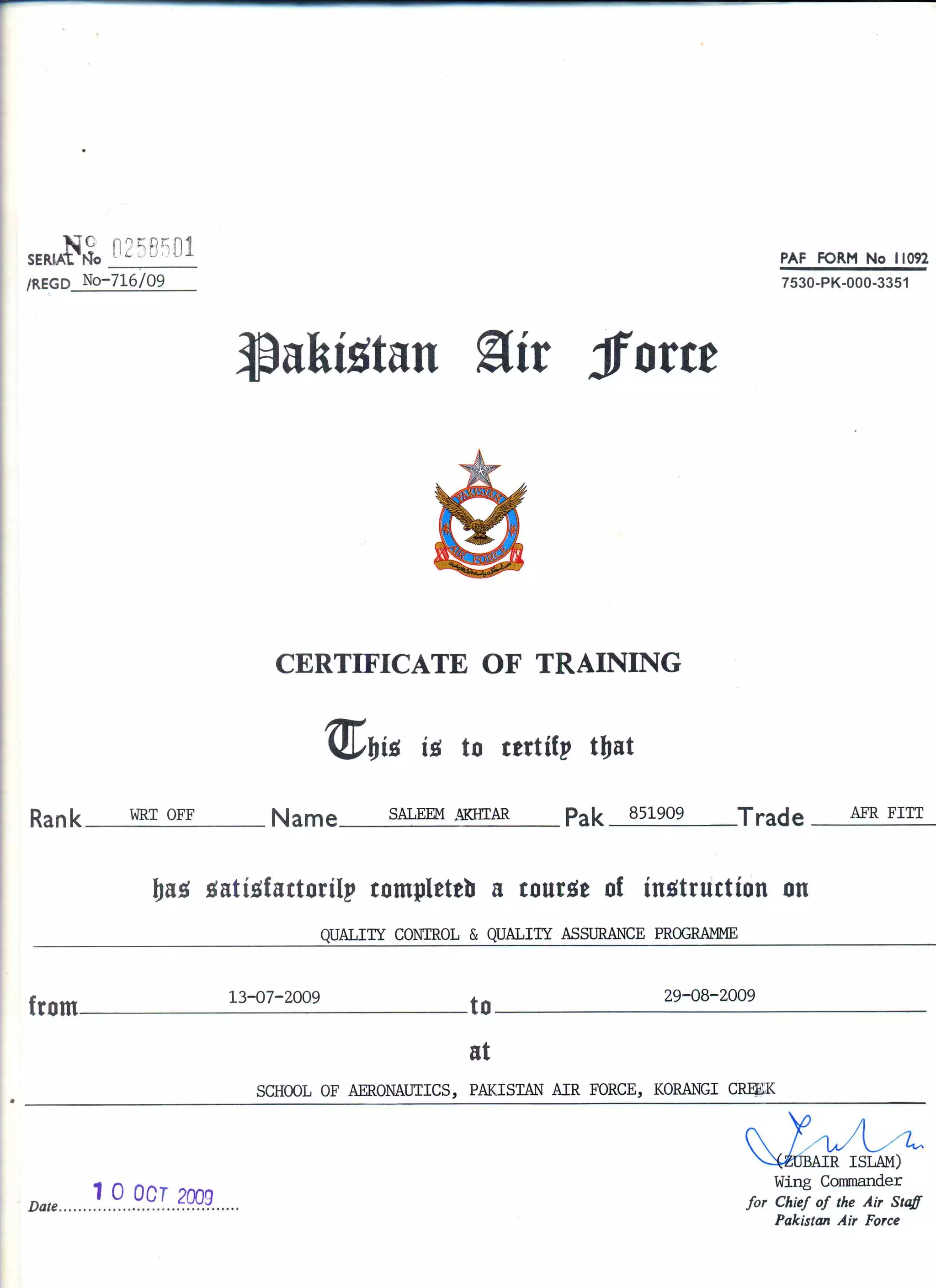 QC & QA Certificate | PDF
