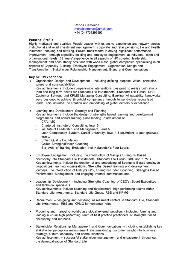Rhona Cameron cv (7) | PDF