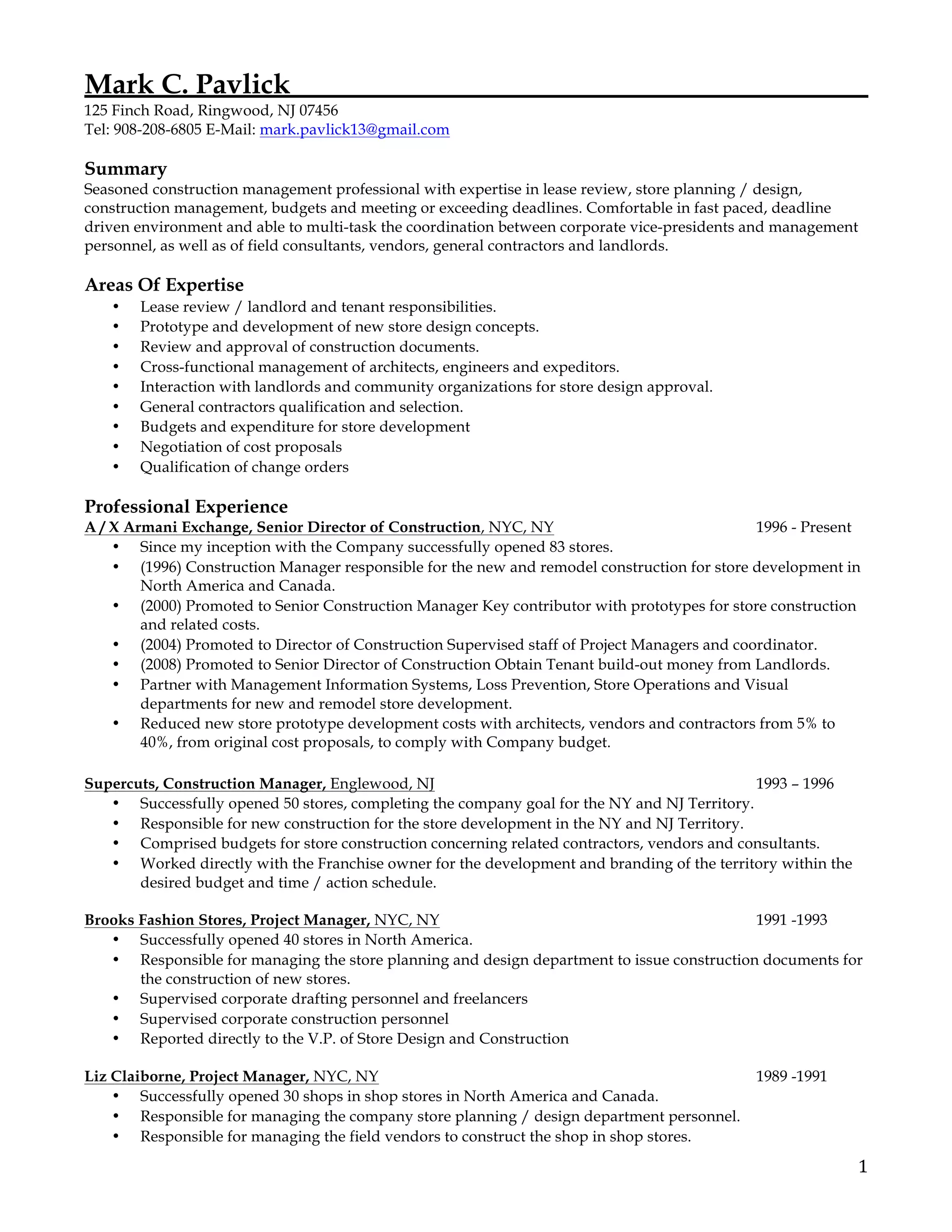 Mark's Resume 2013A1 | PDF