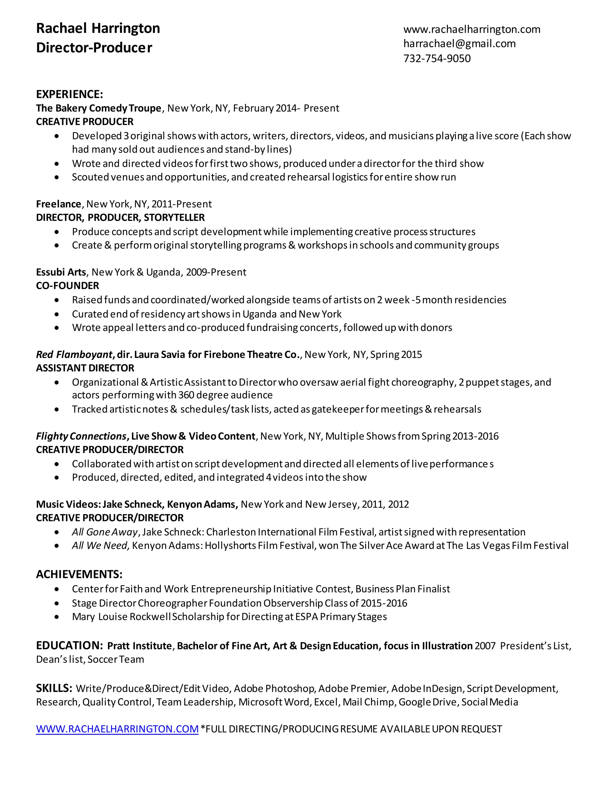 RachaelHarrington_Resume | PDF
