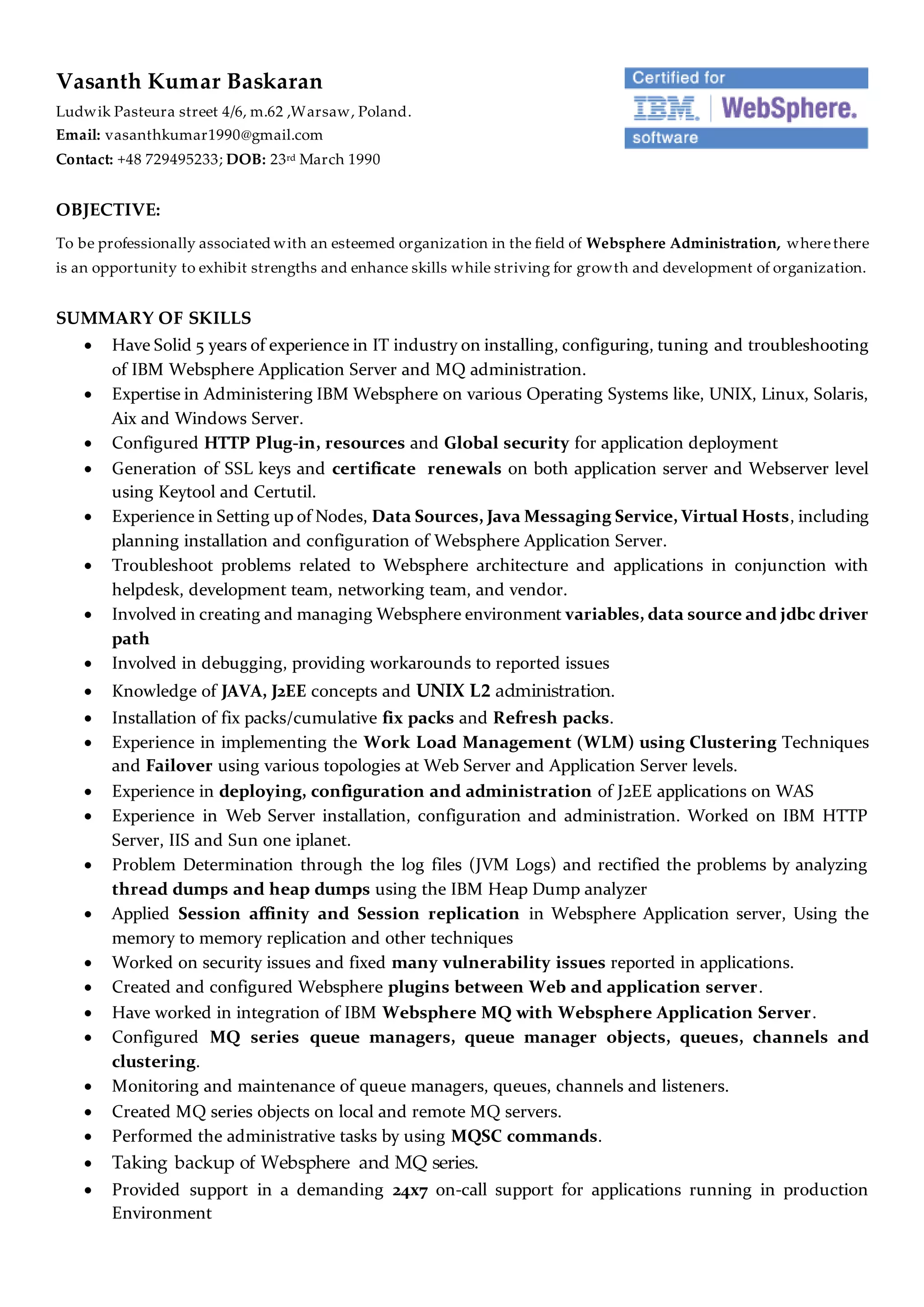 Vasanth_RESUME | PDF