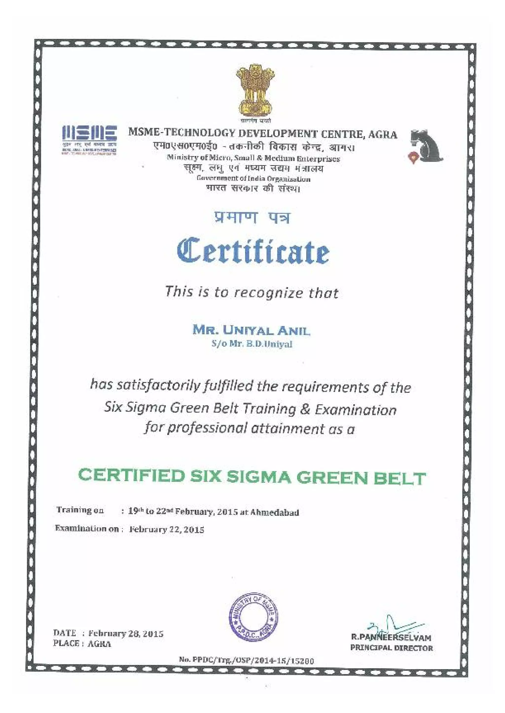 Green belt six sigma | PDF