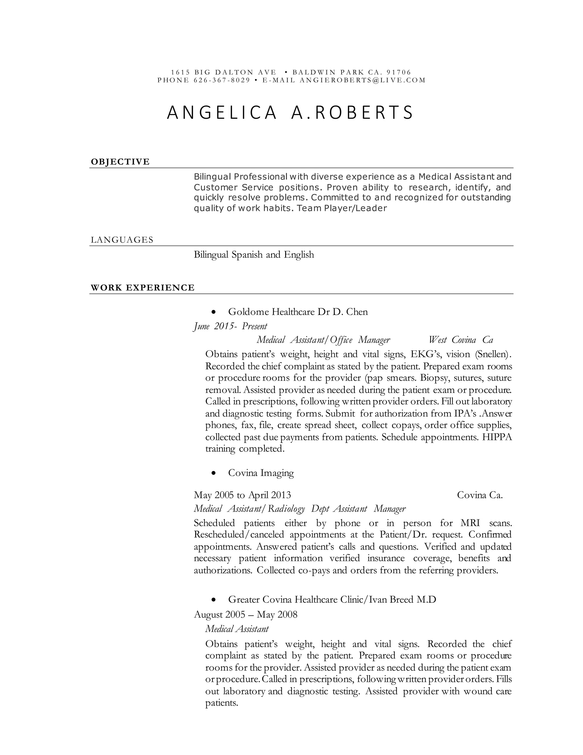 Angie Resume | PDF