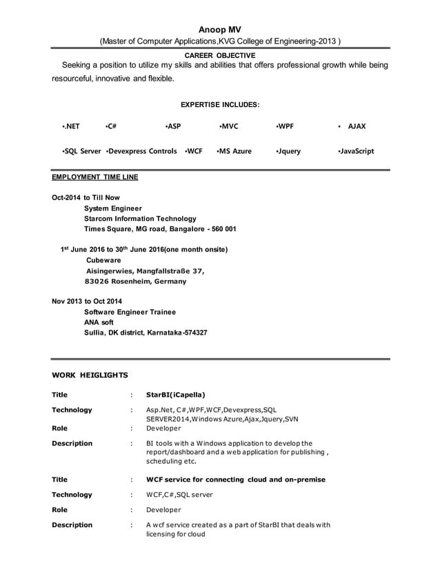Resume-Anoop MV (1) | PDF