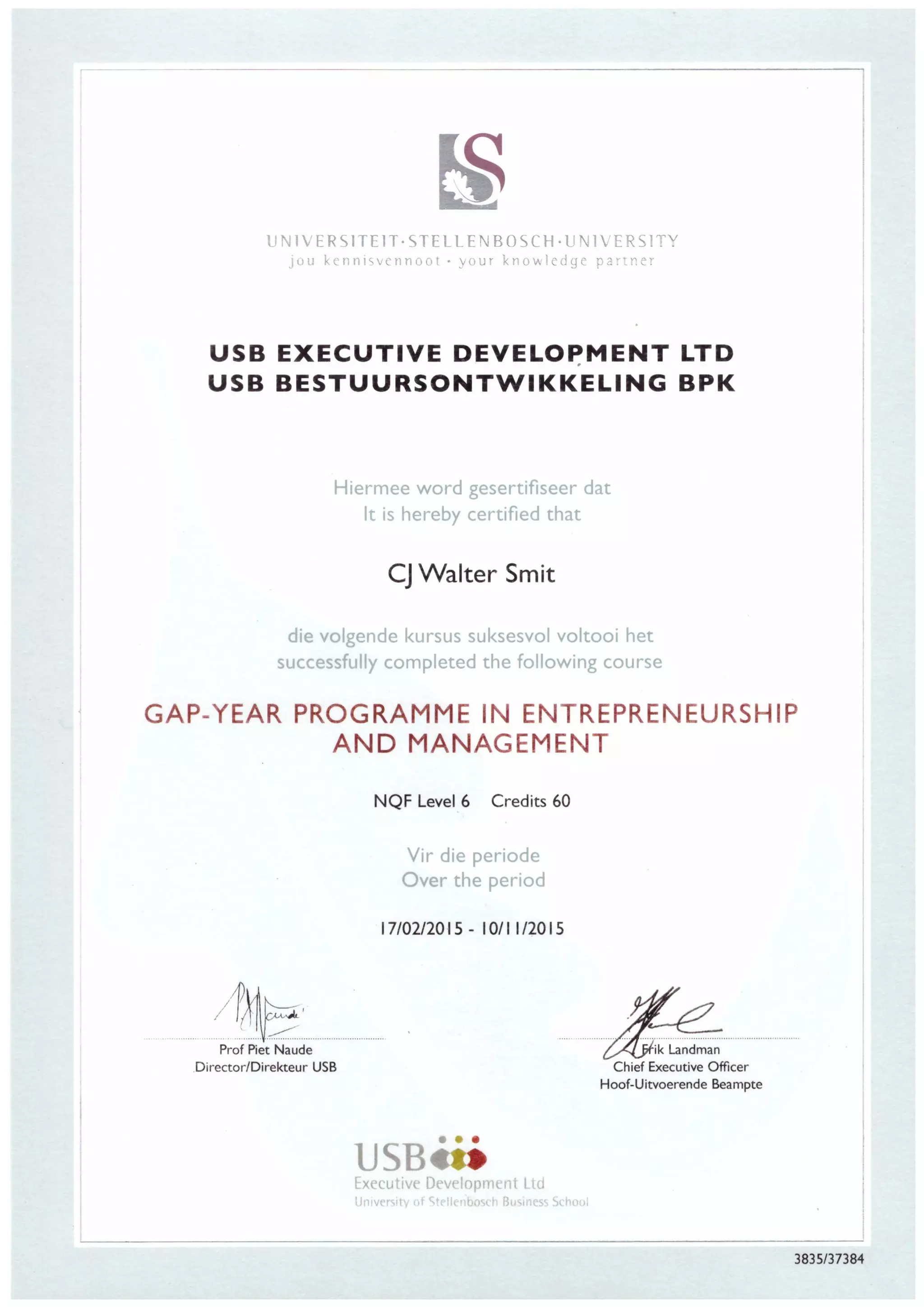 USB-ED CERTIFICATE 2015 | PDF