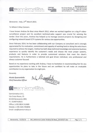 Sanniomatica Reference Letter | PDF