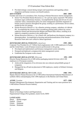 Resume Edwin Kist May 2015 | PDF