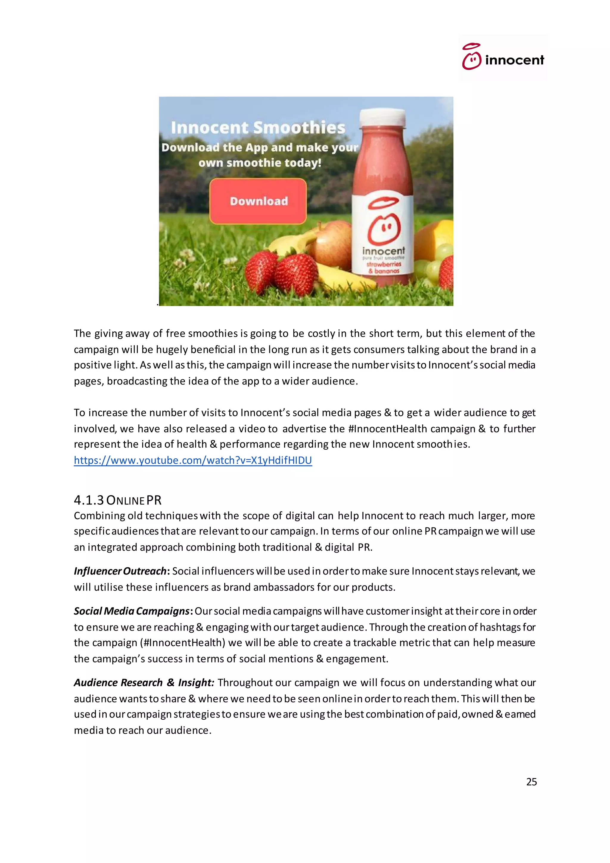 Digital Marketing Campaign For Innocent Drinks | DOCX