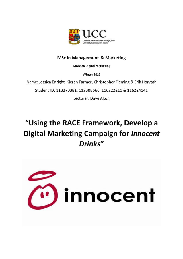 Digital Marketing Campaign For Innocent Drinks | PDF