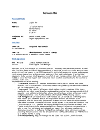 Angela Bell cv | PDF