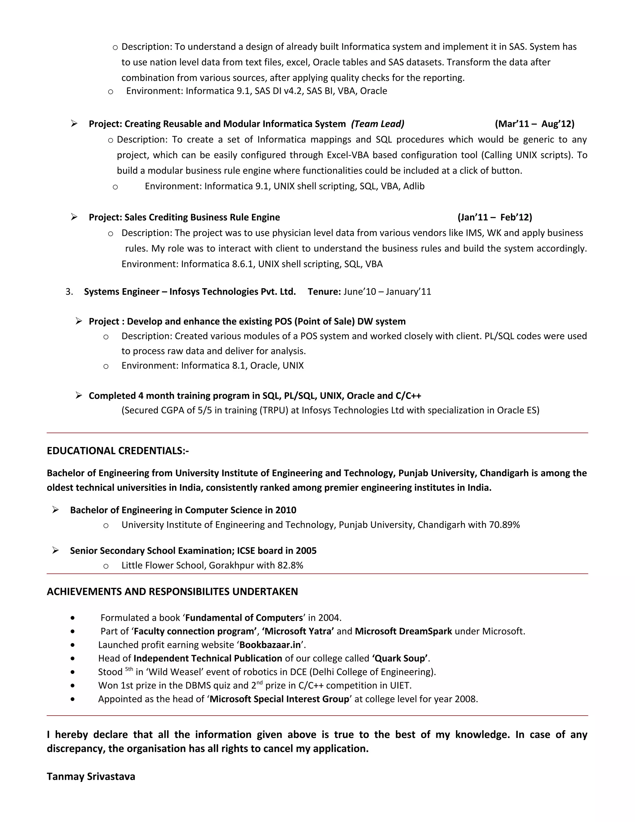 Tanmay_Srivastava(CV) | PDF