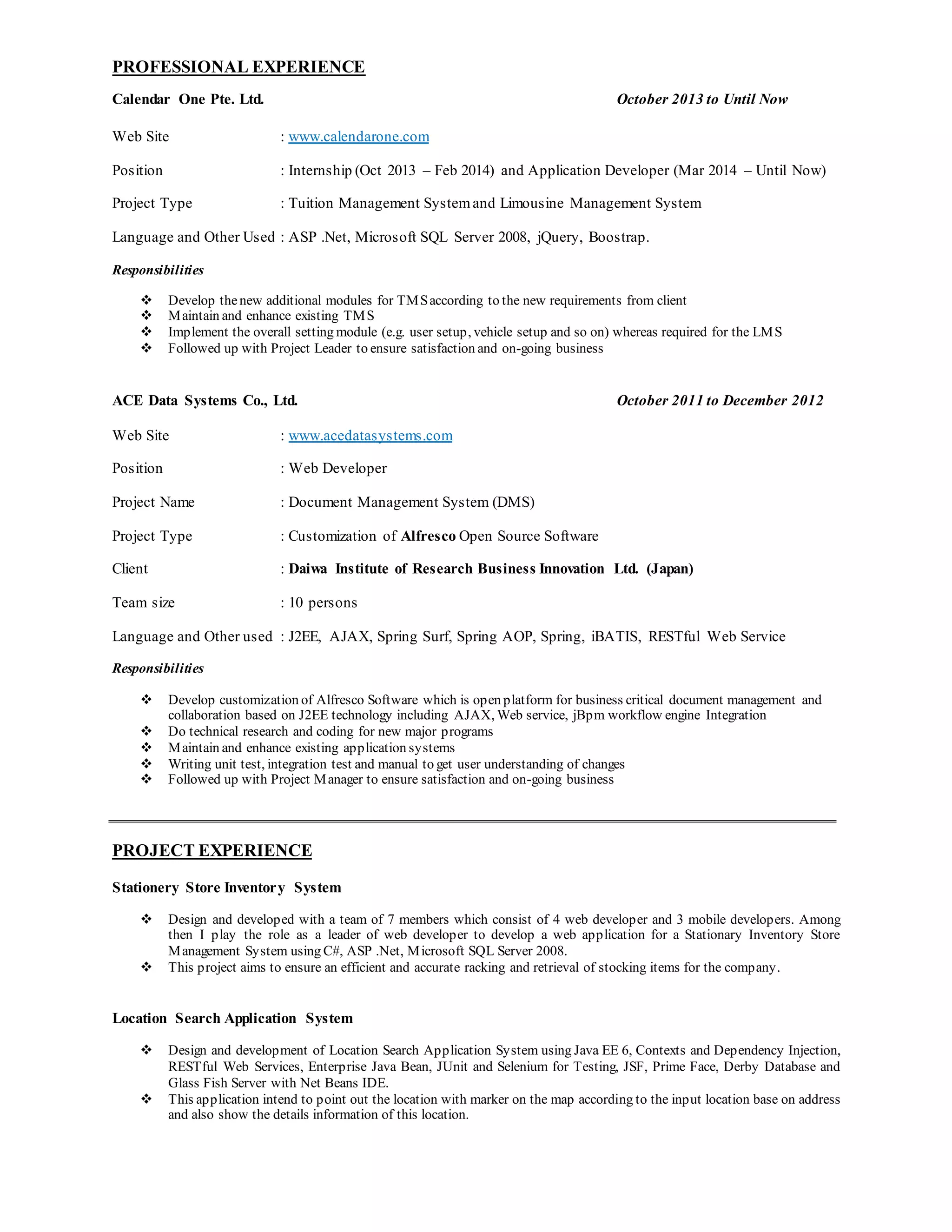 PhyoZawThant_Resume_New | DOCX