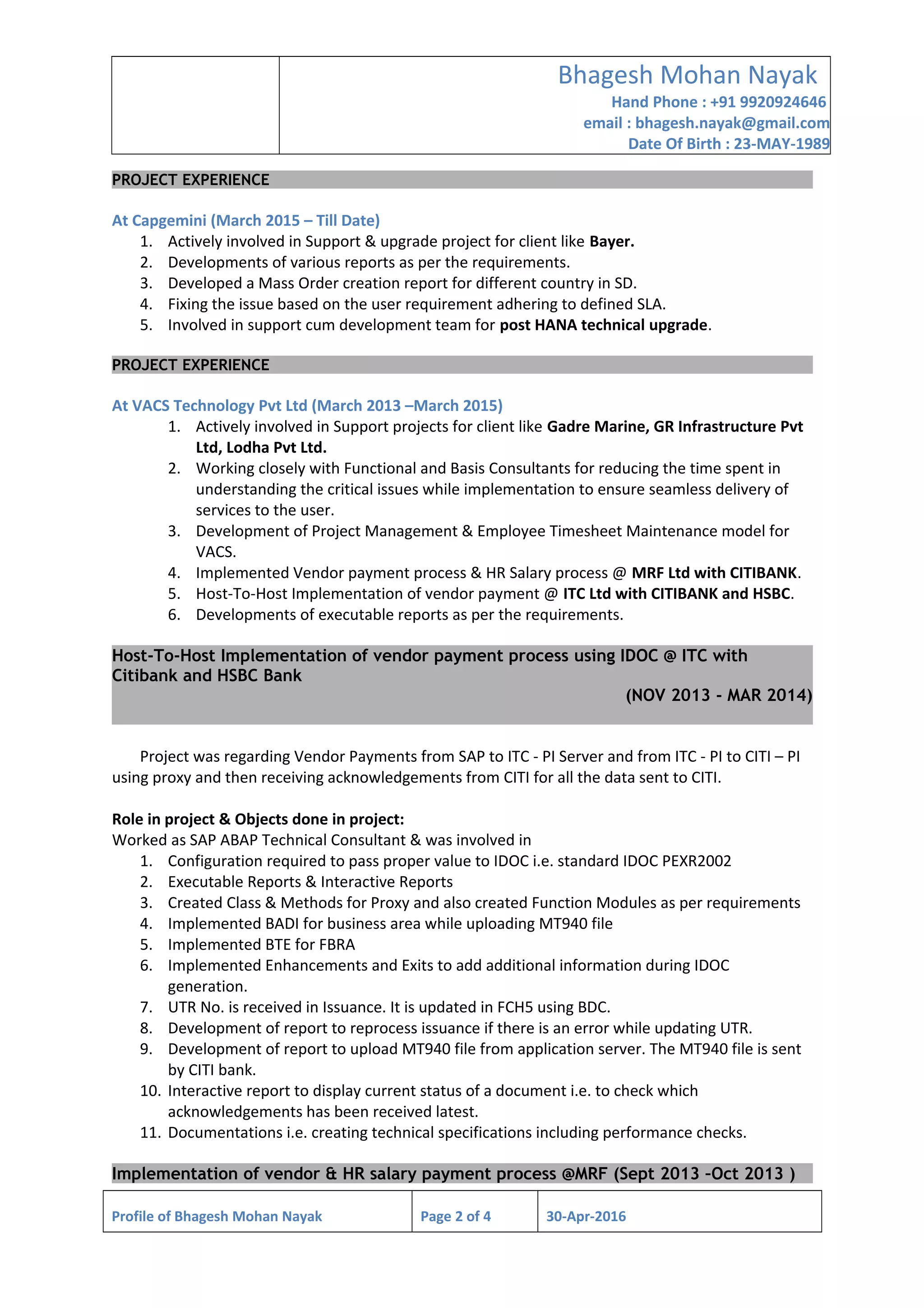 Bhagesh_Resume_23042016 | PDF